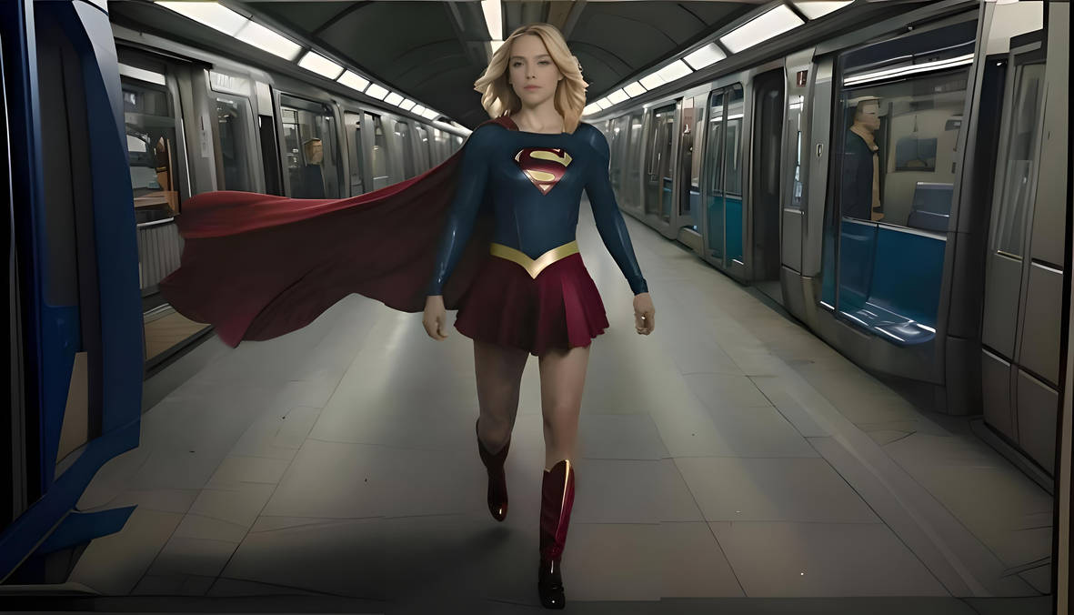 New Supergirl Milly Alcock In The Metro Station By Spergirl On Deviantart