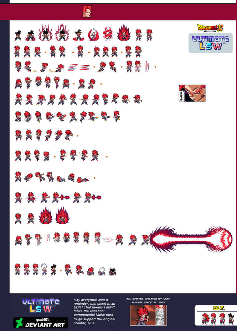 Ulsw Evil Goku Ssj Sprite Sheet By Naranjitachilean On Deviantart