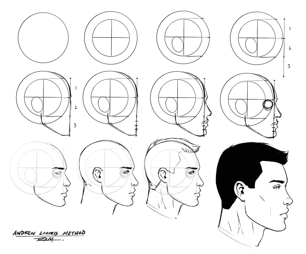 Drawing a Male Head Side View - Step by Step by robertmarzullo on ... Drawing a Male Head Side View - Step by Step by robertmarzullo on ...
