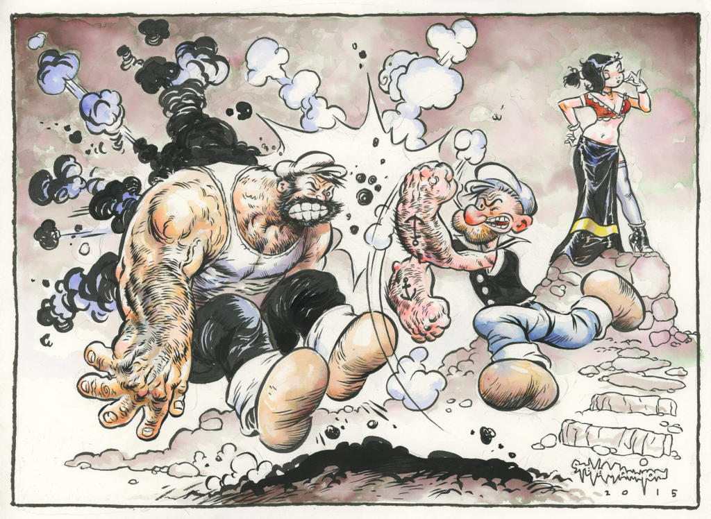 Popeye Punching Bluto By Rattlesnapper On Deviantart