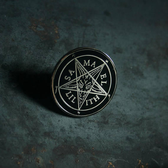 Pentagram Baphomet Seal Pin Satanlilithsamael By Torvenius On