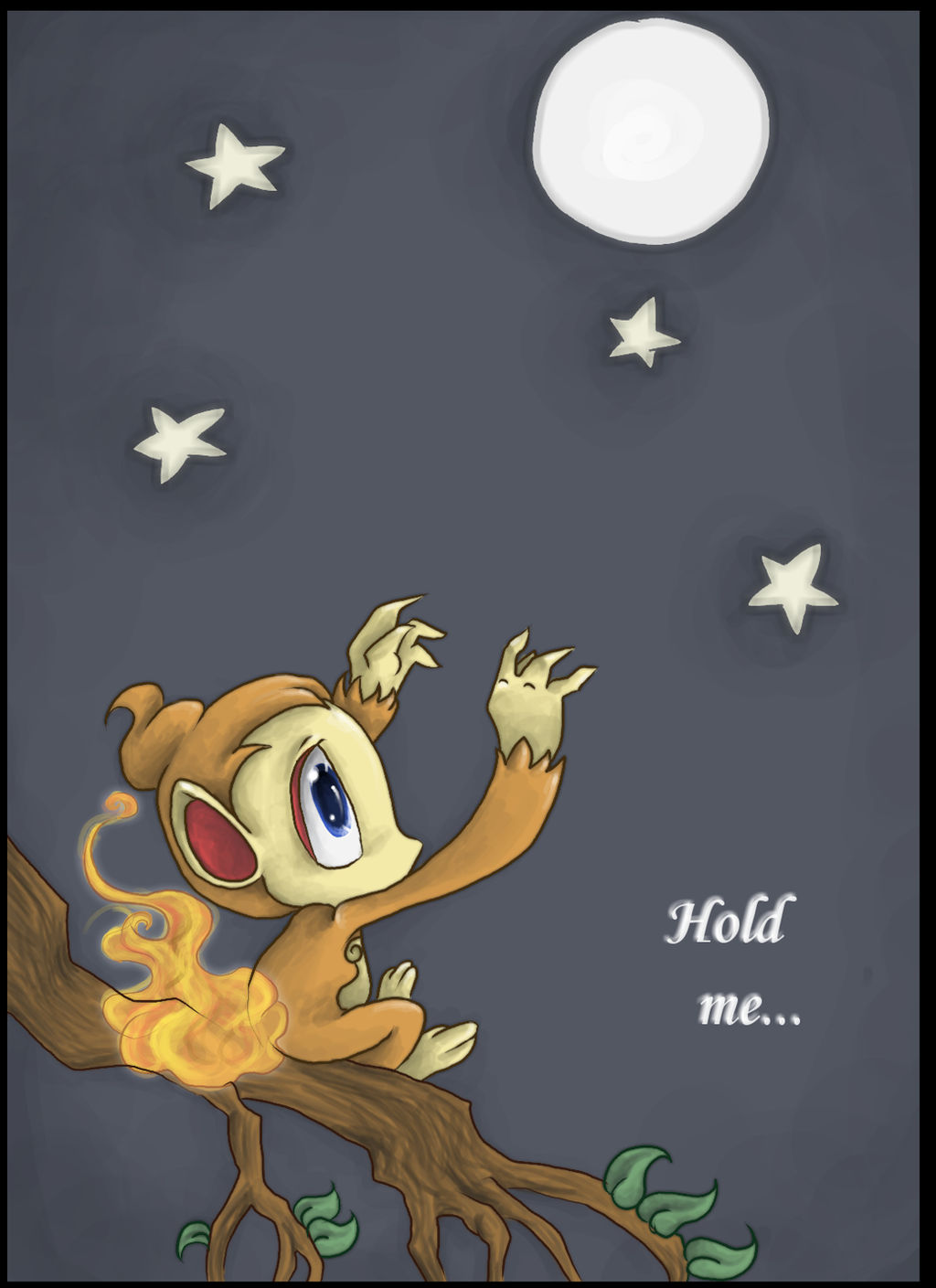 Chimchar want have the moon by Sony-Shock on DeviantArt