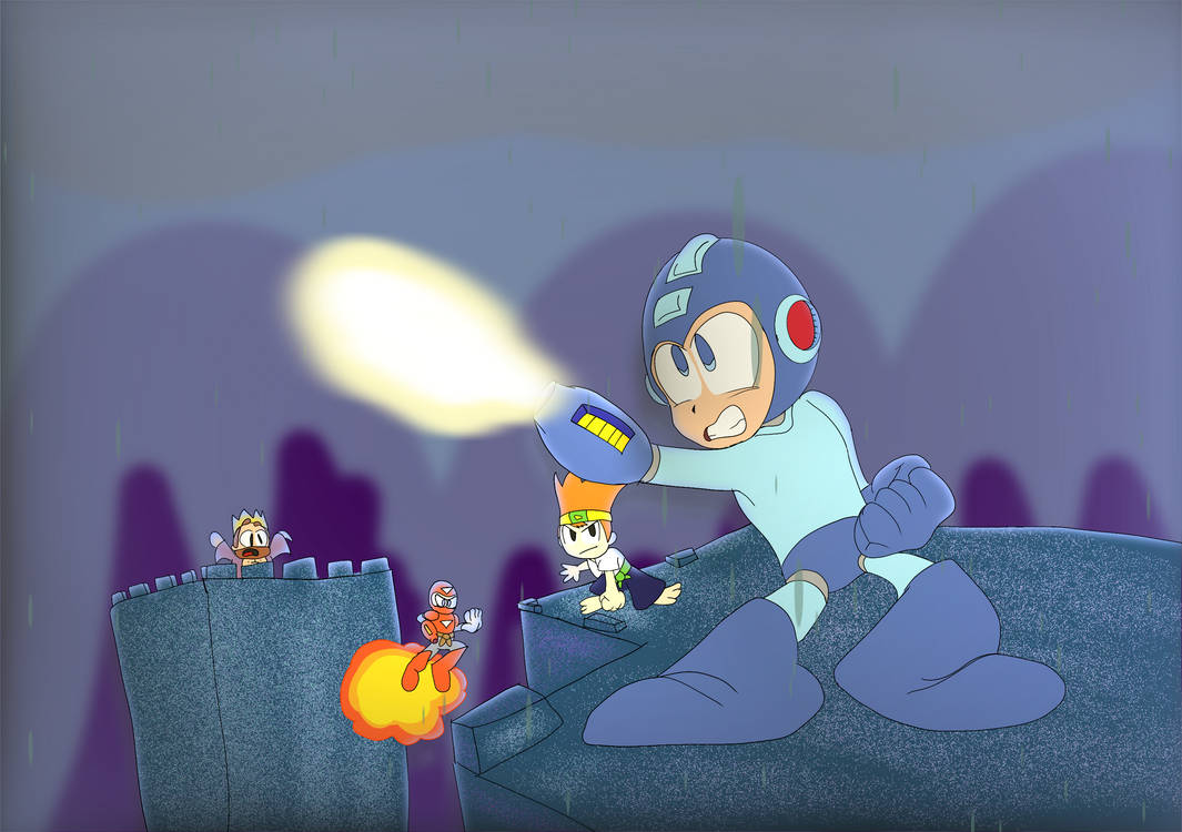 Mega Man Dan The Man Crossover Artwork By Rockhardrockman On Deviantart
