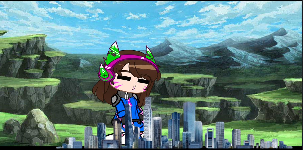 Giantess Dva Sitting In A City By Giantess1p On Deviantart