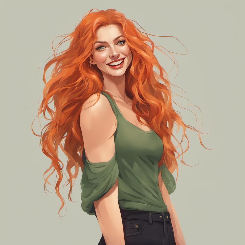 Casual Ginger Haired Woman By Crazygamerdragon64 On Deviantart