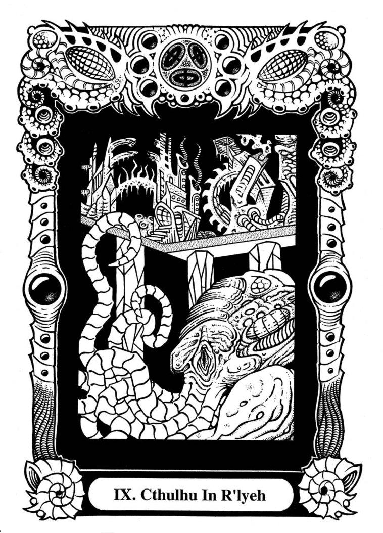 Atu IX: Cthulhu in R'lyeh by Tillinghast23 on DeviantArt