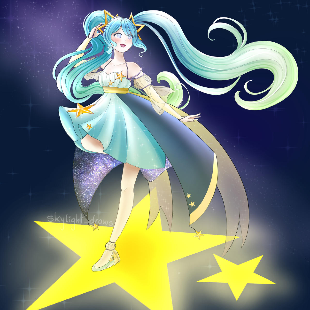 Star Themed Miku By Skylight Draws On Deviantart