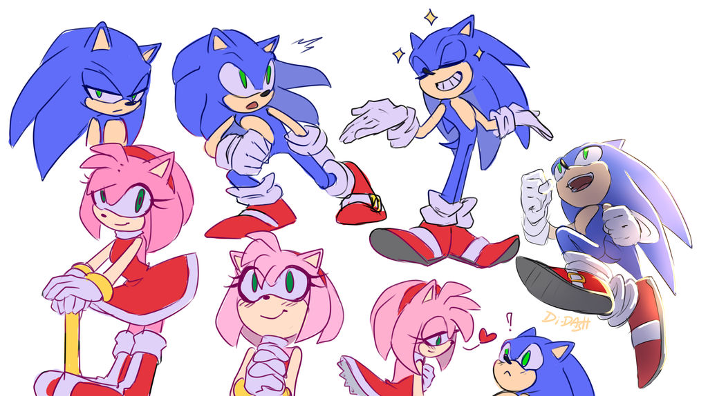 Sketches Sonic And Amy Rose By Di Dash On Deviantart