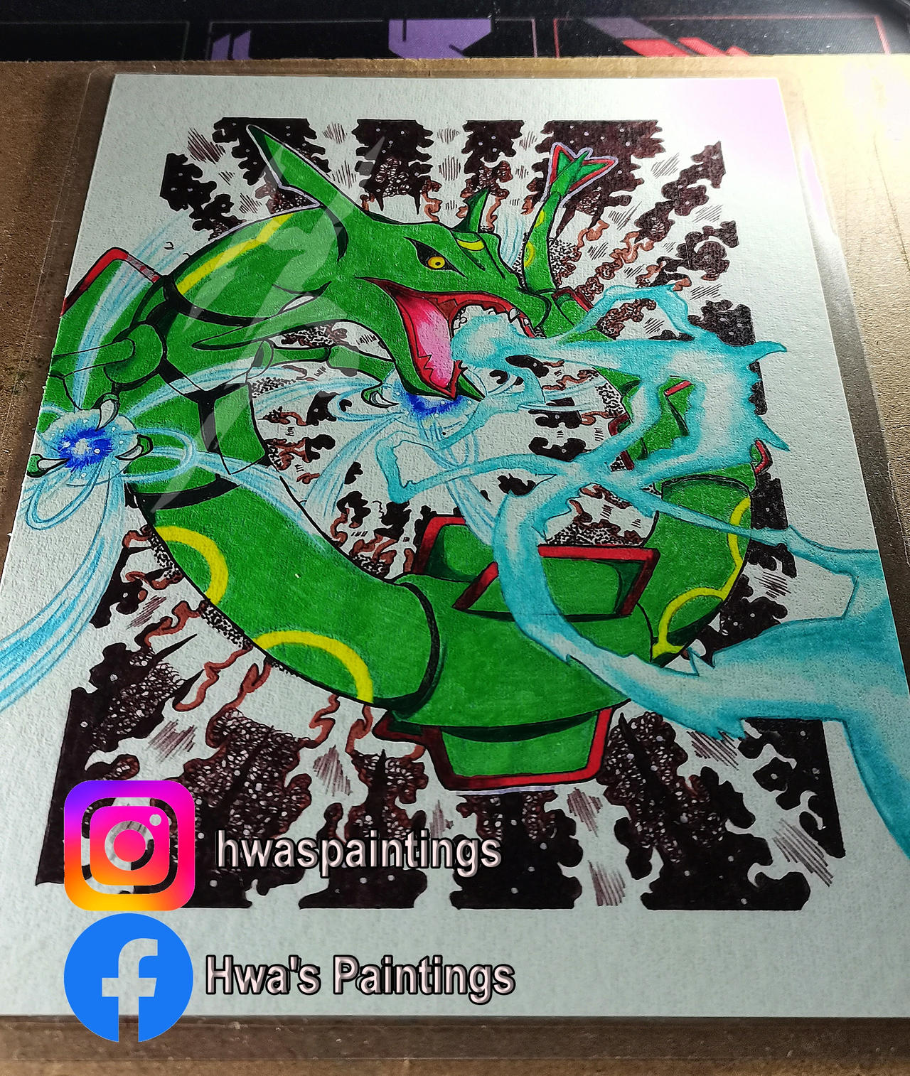 Pokemon Rayquaza Artwork A5 Size By Pumky On Deviantart