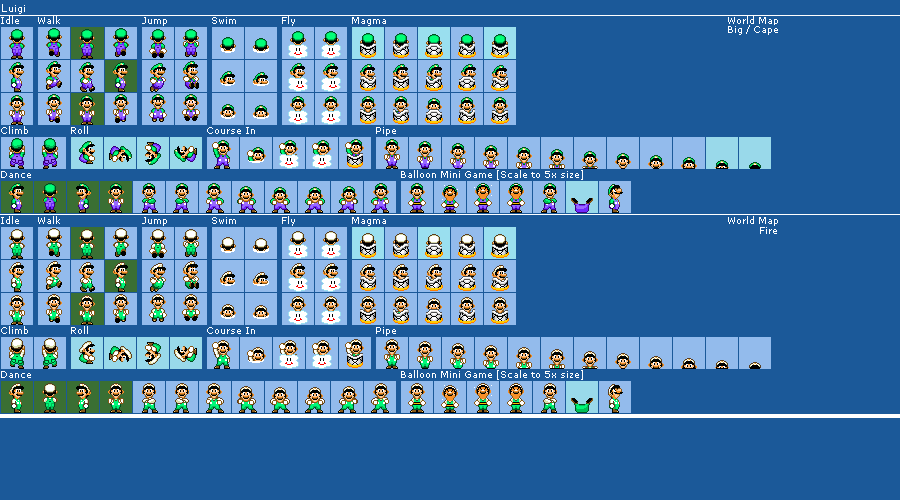 Smas + smw Luigi big/fire map sprites by gabeweidele on DeviantArt Smas + smw Luigi big/fire map sprites by gabeweidele on DeviantArt