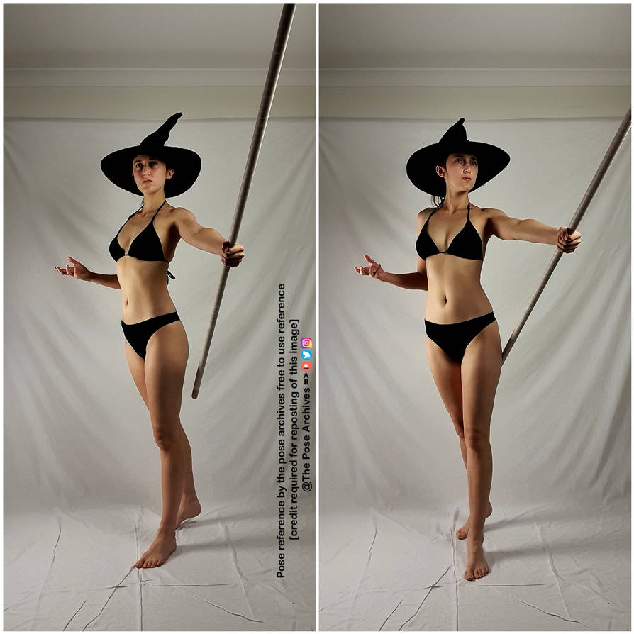 Female Witch Casting Spell With Staff Pose By Theposearchives On Deviantart