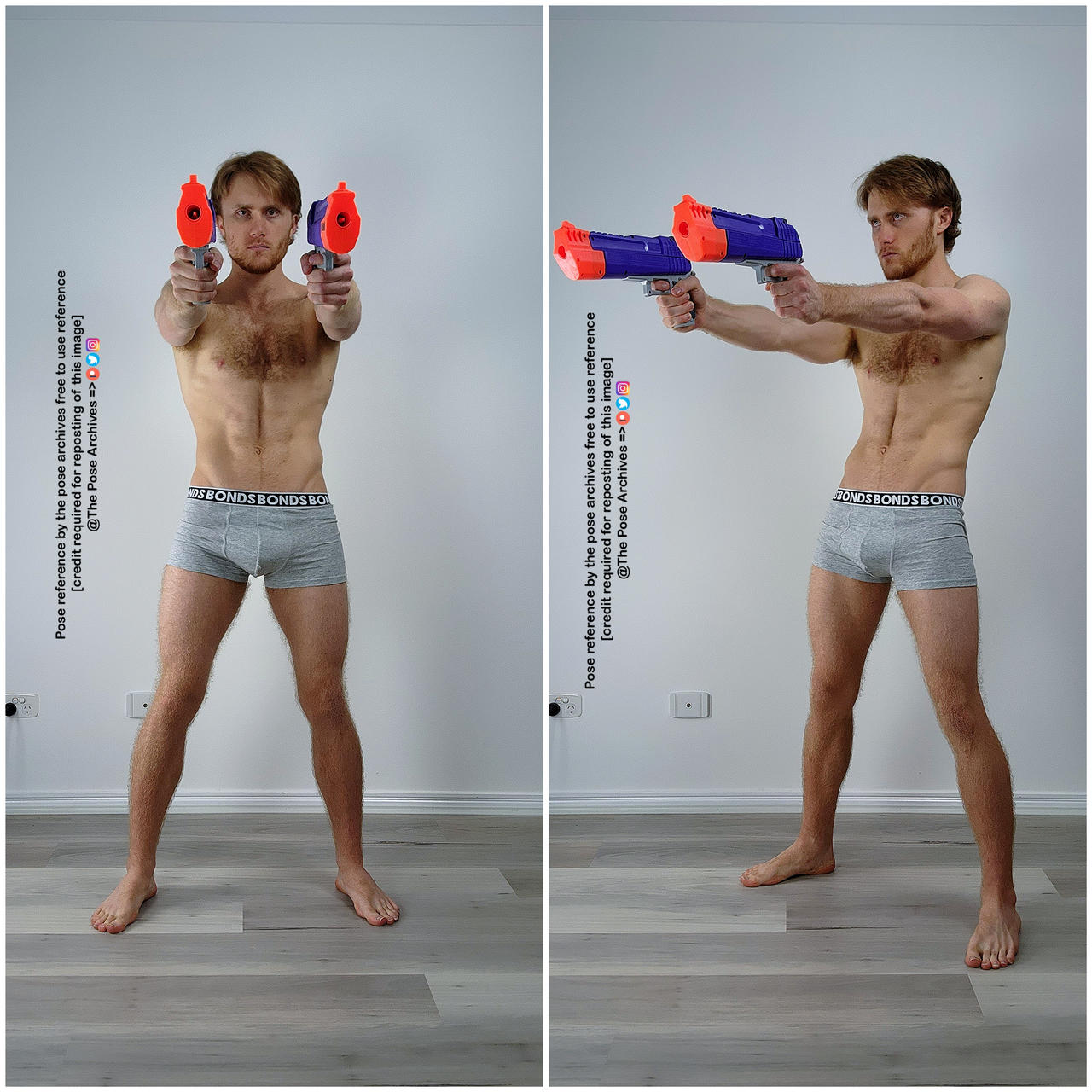 Male Shooting Dual Pistols Pose By Theposearchives On Deviantart