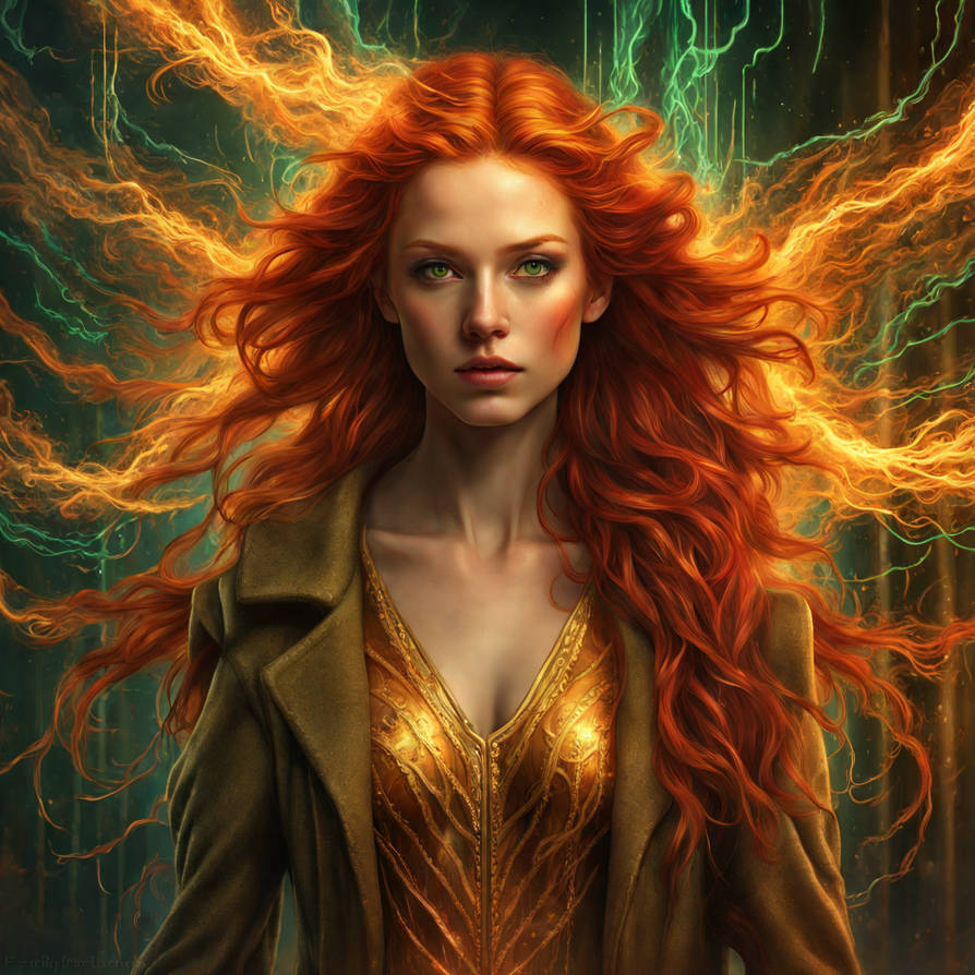 Gold Phoenix Girl By Ai Art Phoenix On Deviantart