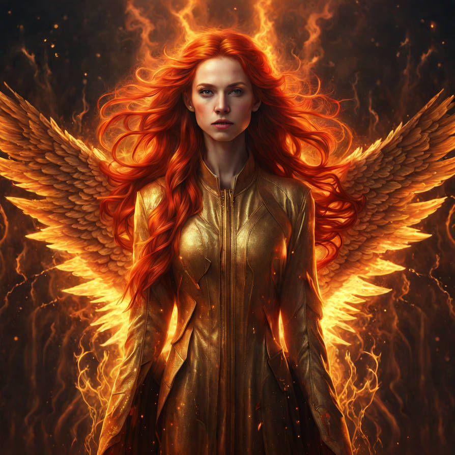 Gold Phoenix Girl By Ai Art Phoenix On Deviantart