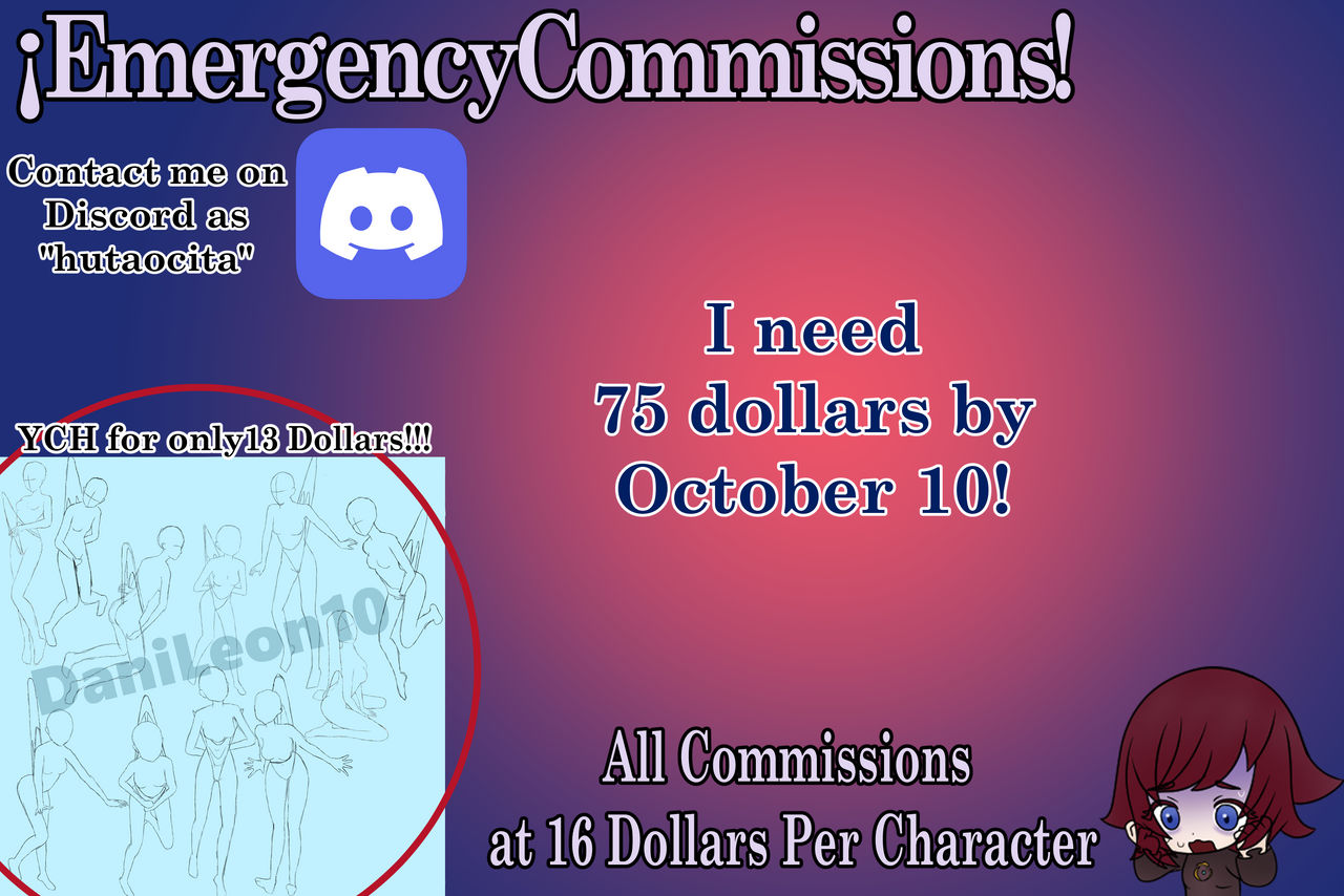 Emergency Commissions!! (CLOSED, Read Desc) by DaniLeon10 on DeviantArt Emergency Commissions!! (CLOSED, Read Desc) by DaniLeon10 on DeviantArt