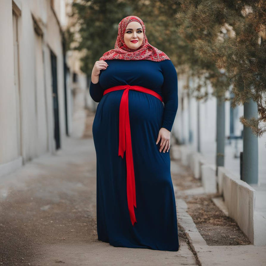 Tall Obese Pregnant Hijabi Wearing A Tight Dark Bl By Ttroy42 On Deviantart