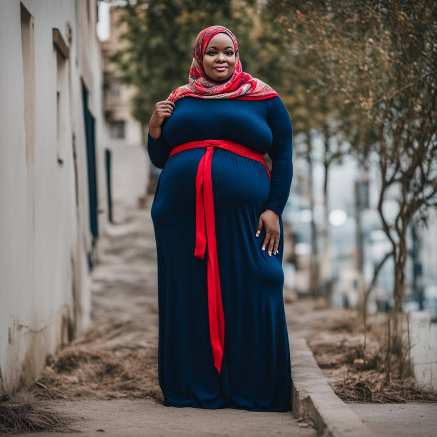 Tall Obese Pregnant African Hijabi Wearing A Tight By Ttroy42 On Deviantart