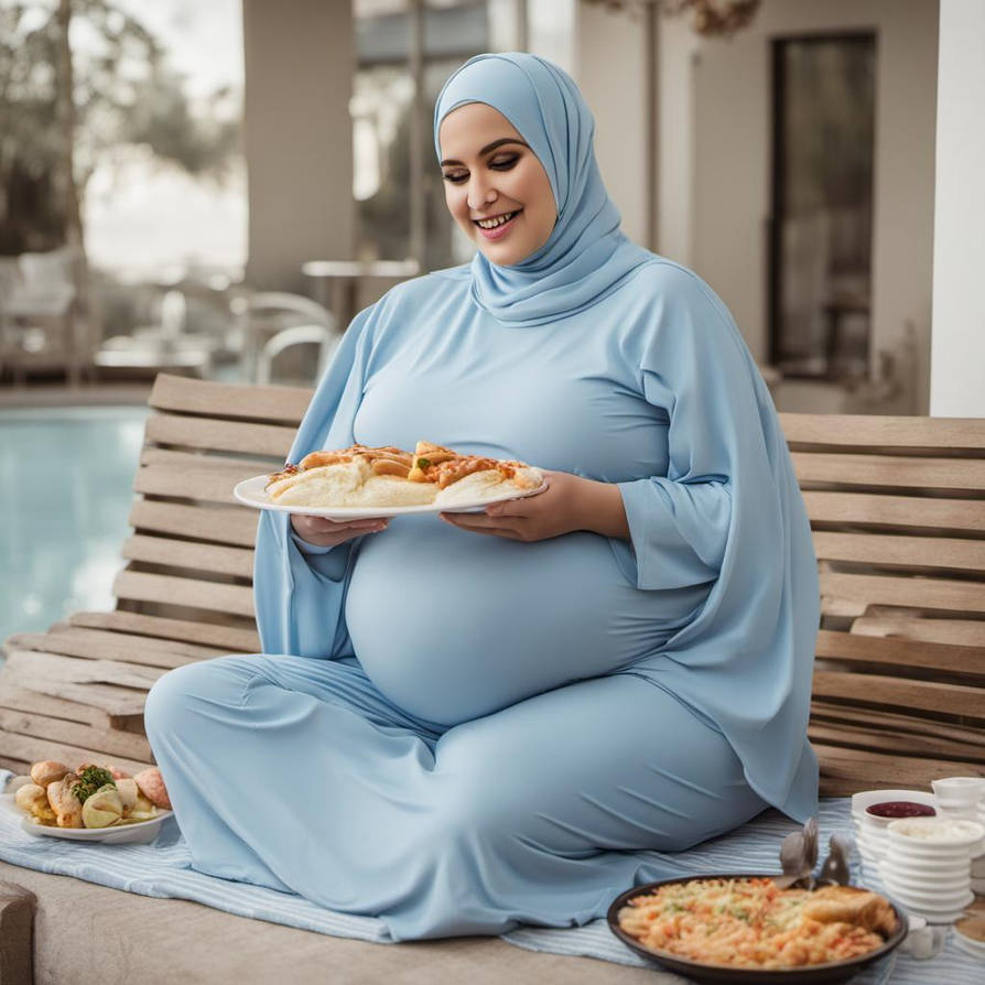 Tall Pregnant Bbw Hijabi Wearing Light Blue Burkin By Ttroy42 On Deviantart