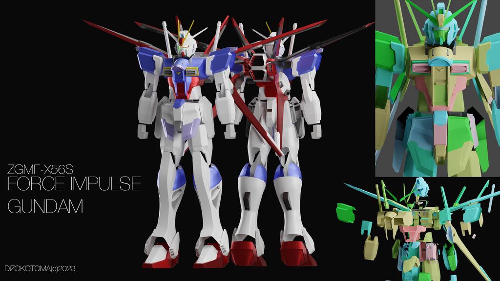Zgmf X56s Force Impulse Gundam 3d Cgi By Dizoex2 On Deviantart