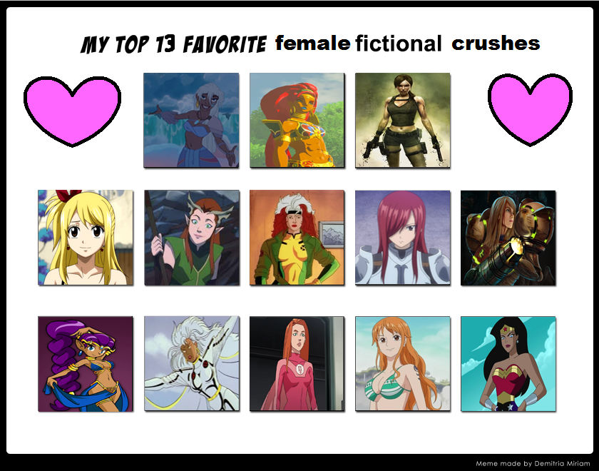 My Top 13 Fictional Female Crushes By Razorrex On Deviantart