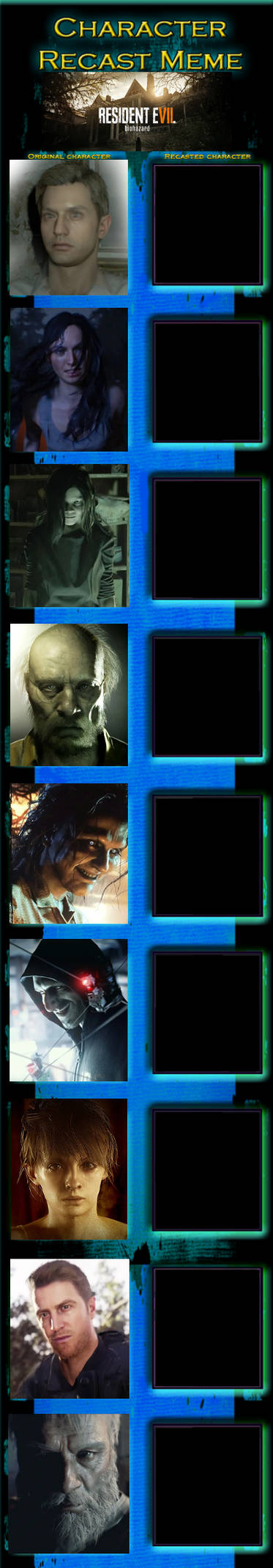 Resident Evil: Biohazard Recast Meme by JackSkellington416 on DeviantArt Resident Evil: Biohazard Recast Meme by JackSkellington416 on DeviantArt