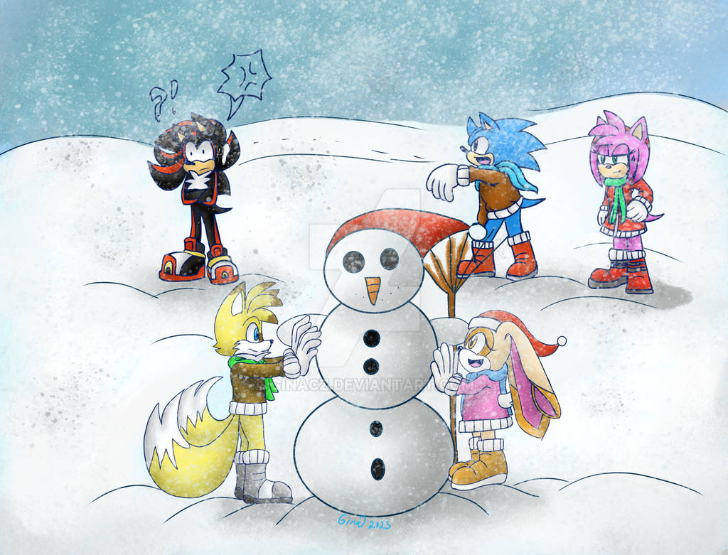 Winter Fun Sonic The Hedgehog By Ginacz On Deviantart