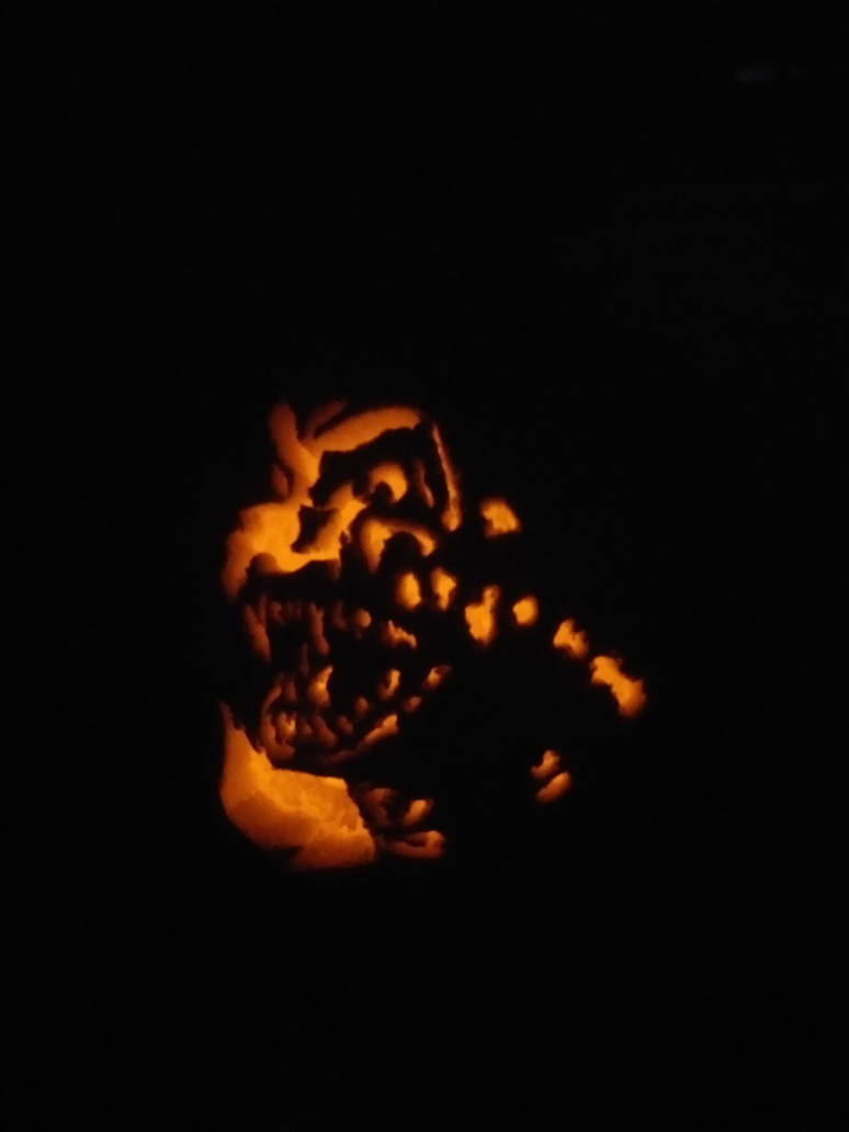 Godzilla Pumpkin By Greyusurper On Deviantart