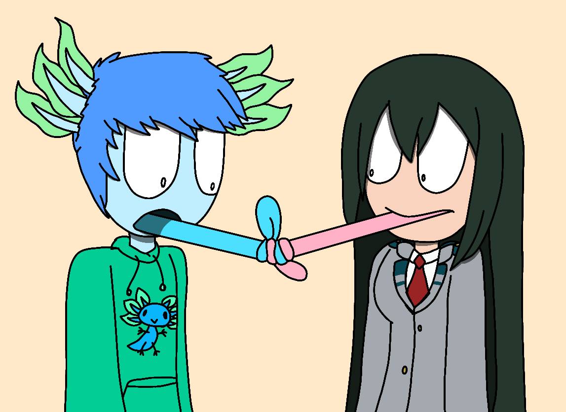 Axolotl Ranger And Tsuyu Asui Tongue Tied By Rangerunknwn360 On Deviantart