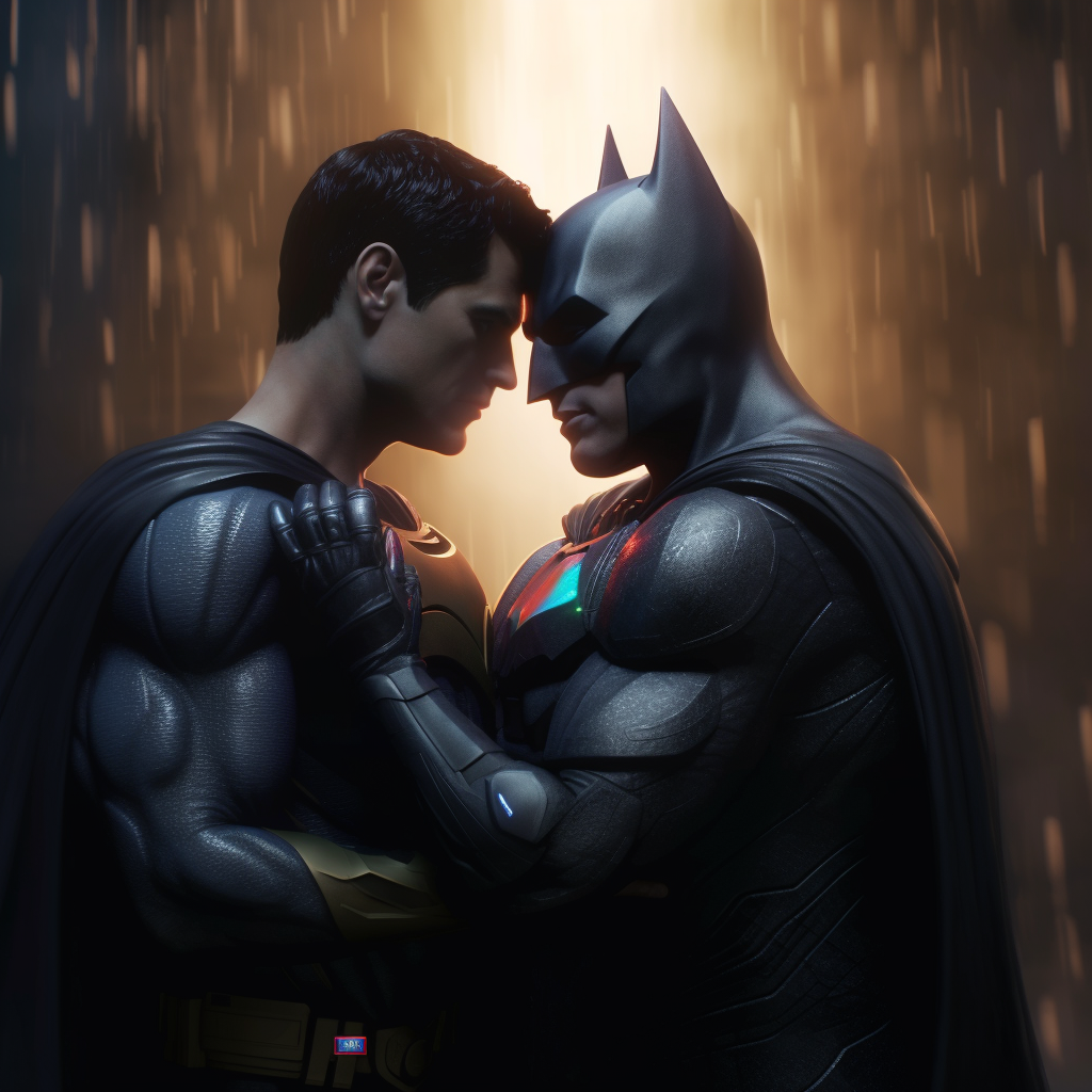 Batman Caressing Superman Gay By Gab1111112 On Deviantart