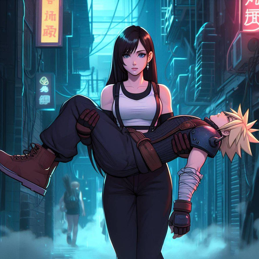 Tifa Carrying Cloud By Santikil On Deviantart