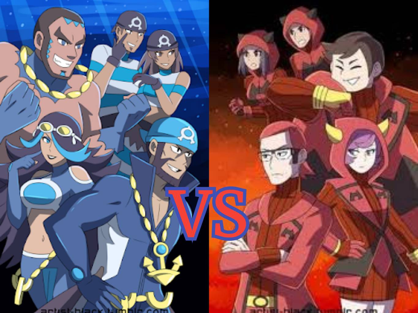 Team Magma Vs Team Aqua By Artitaya47 On Deviantart