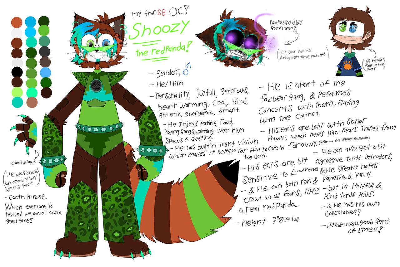 Glamrock Snoozy The Red Panda Fnaf Sb Oc By Kuwoshizilla On Deviantart