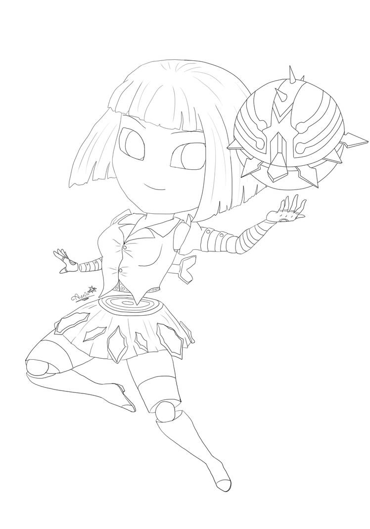 Orianna Chibi Lineart By Zauriart On Deviantart