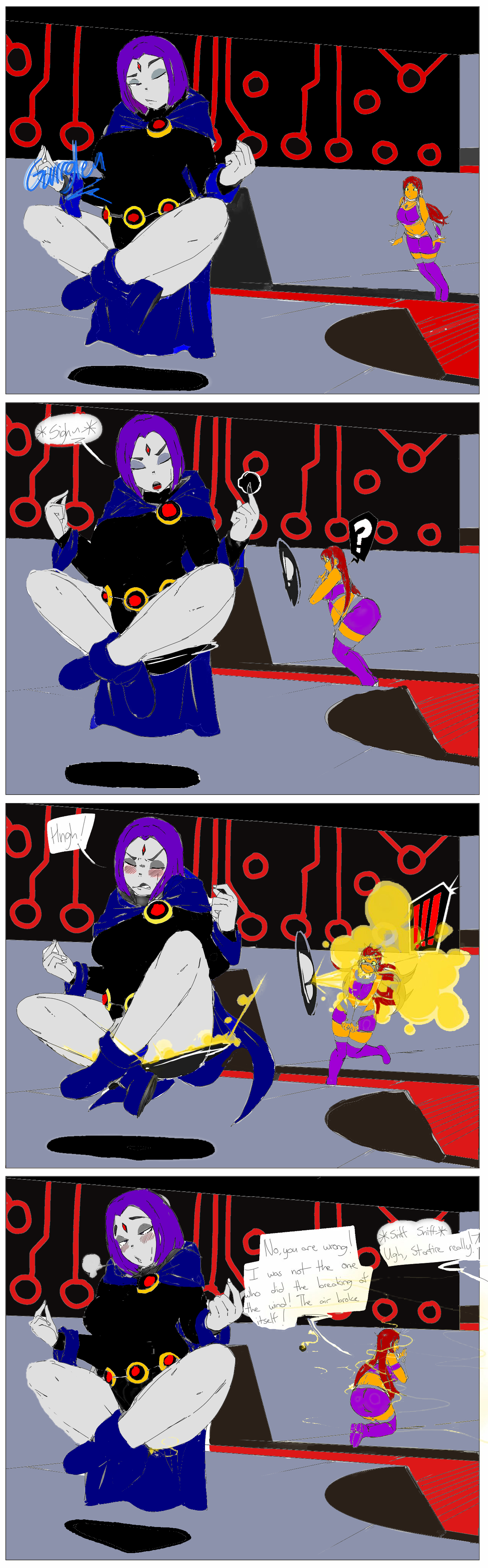 Raven Portal Farts Starfire By Inflated Pant Asy On Deviantart