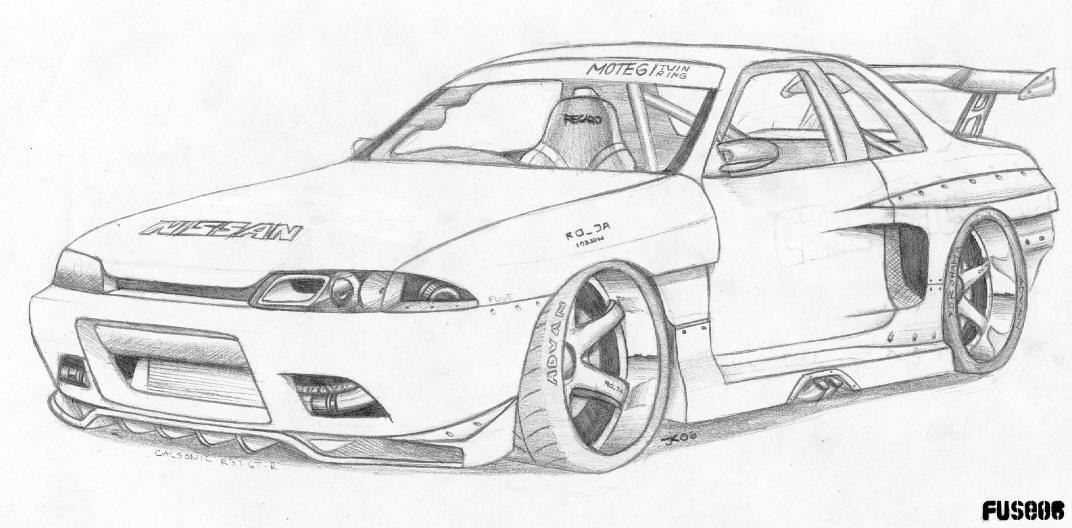 nissan gtr coloring sheet