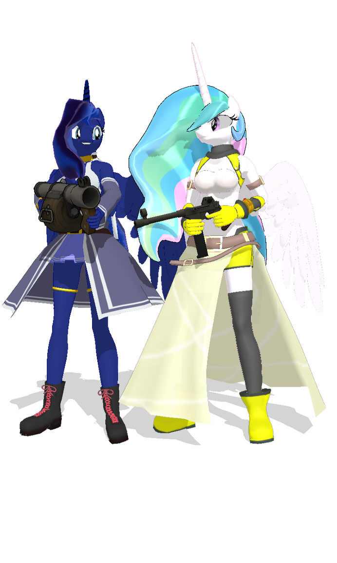 Mmd Luna And Celestia Anthro By Zoroark67 On Deviantart