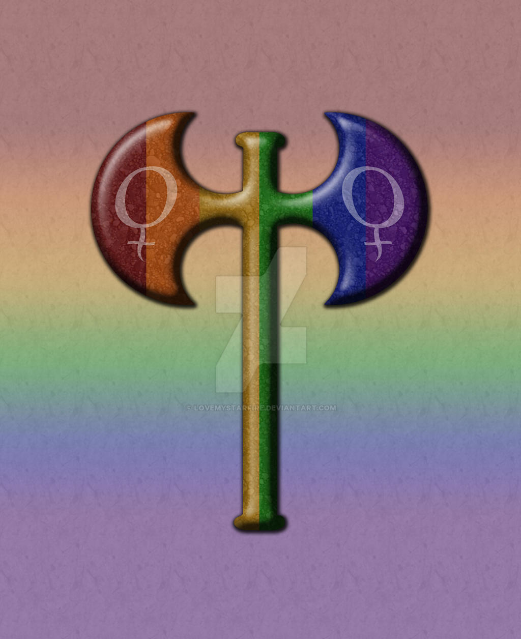 Rainbow Colored Lesbian Pride Labrys By Lovemystarfire On Deviantart