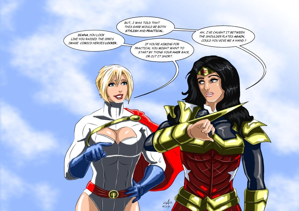 Power Girl And Wonder Woman New Costume By Adamantis On Deviantart