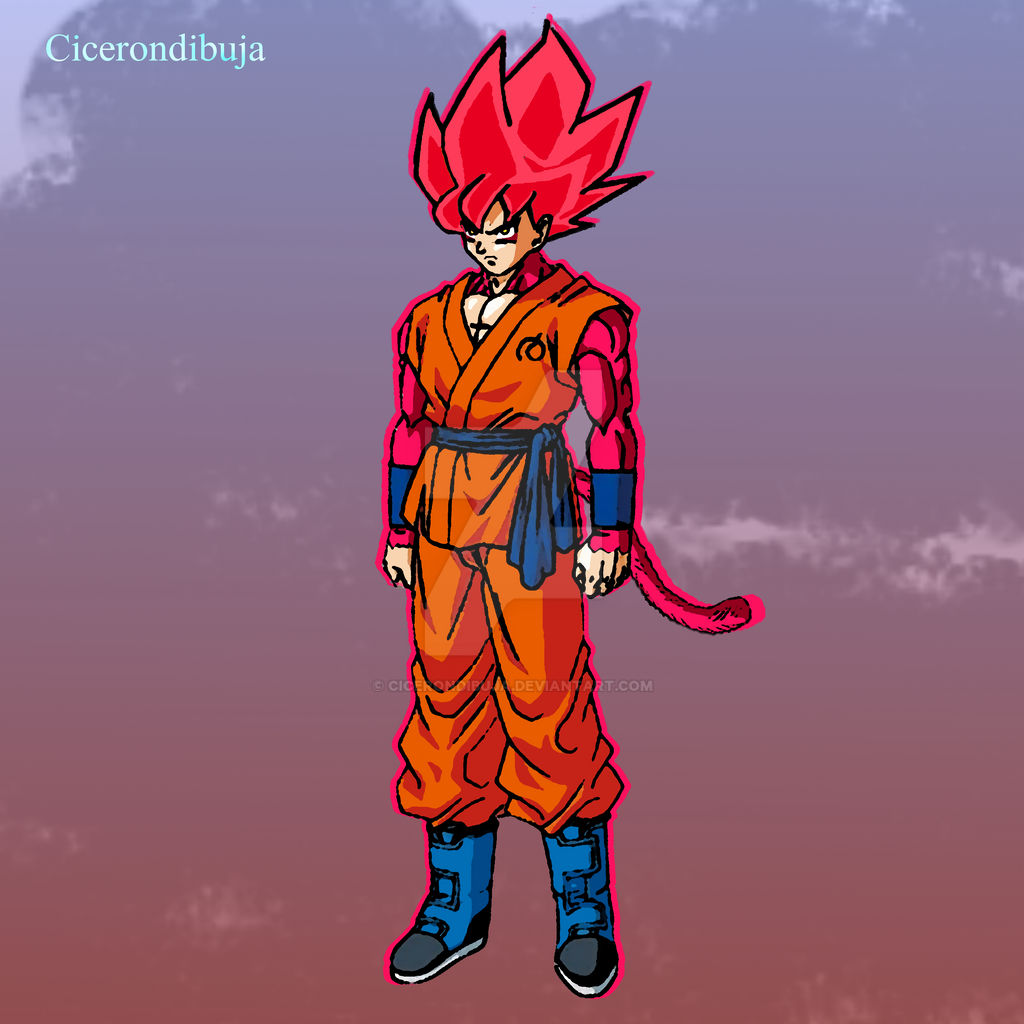Goku Super Saiyan God Redesign By Cicerondibuja On Deviantart