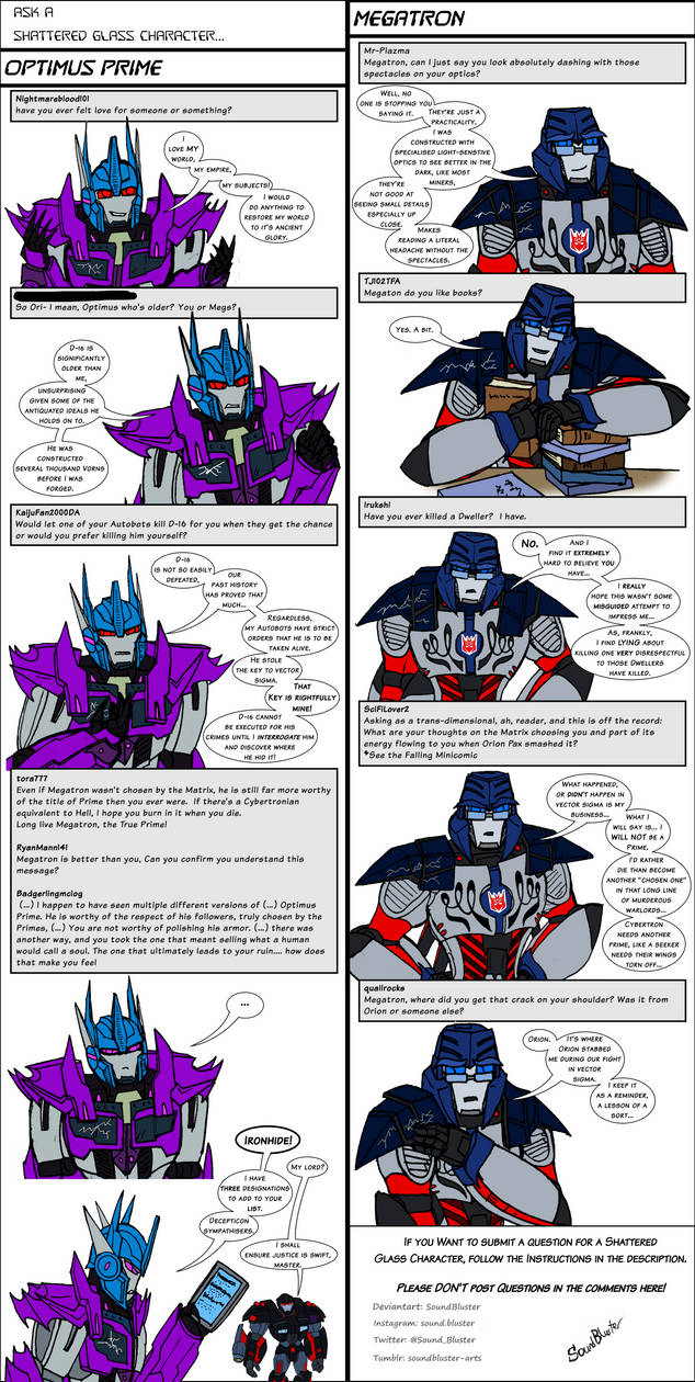 Ask Sg Megatron And Optimus Part 2 By Soundbluster On Deviantart