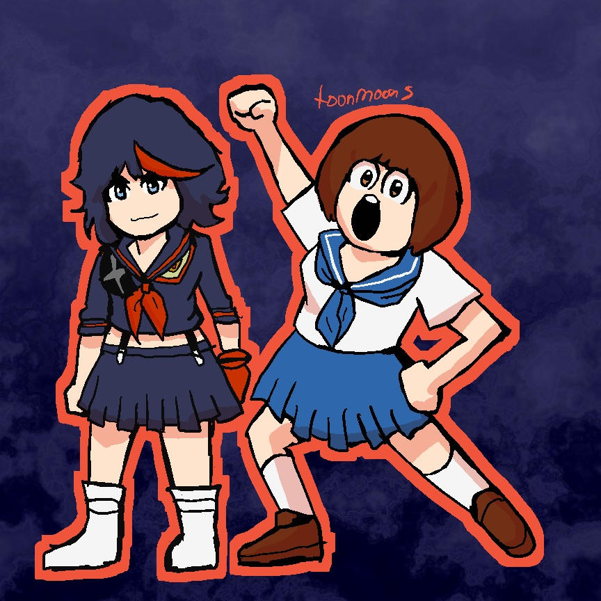 Ryuko And Mako Minis By Toonmoons On Deviantart