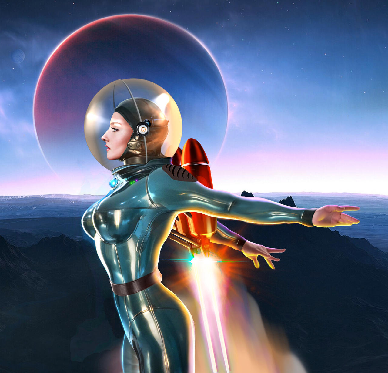 Retro Space Age Pinup 003 By Transmographer On Deviantart