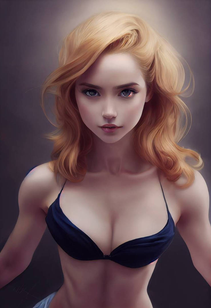 Blonde girl made with AI by jjddeepp on DeviantArt Blonde girl made with AI by jjddeepp on DeviantArt