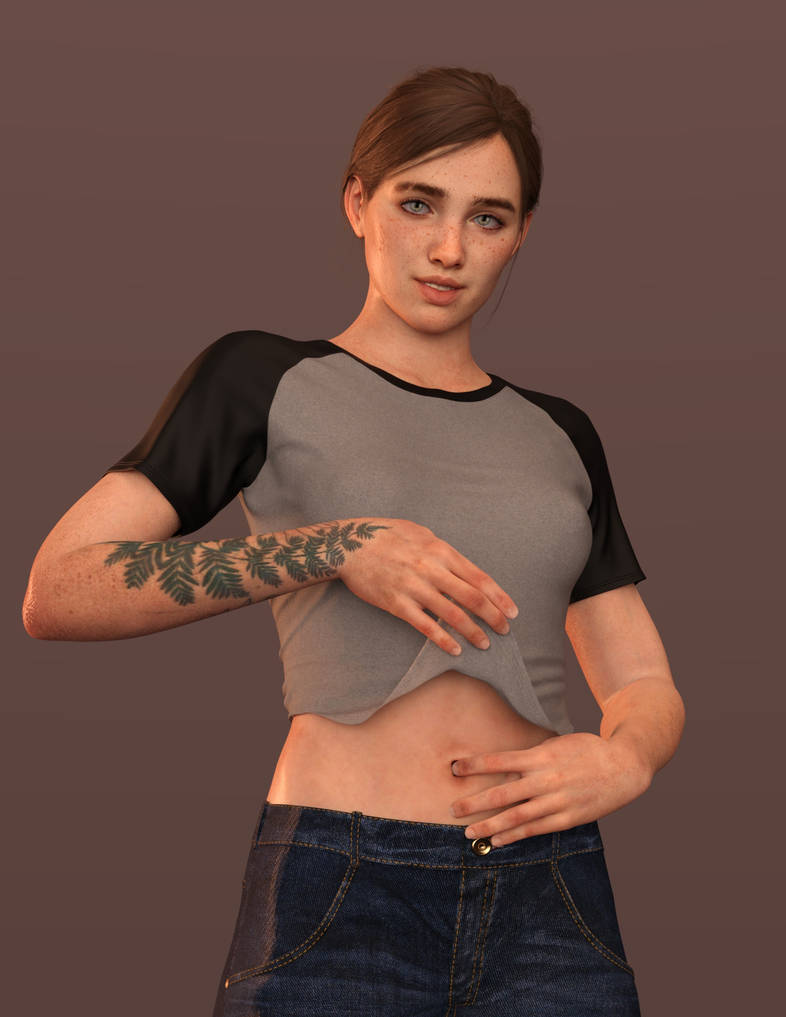 Ellie Playing With Her Belly Button By Zazkinkart 02 On Deviantart