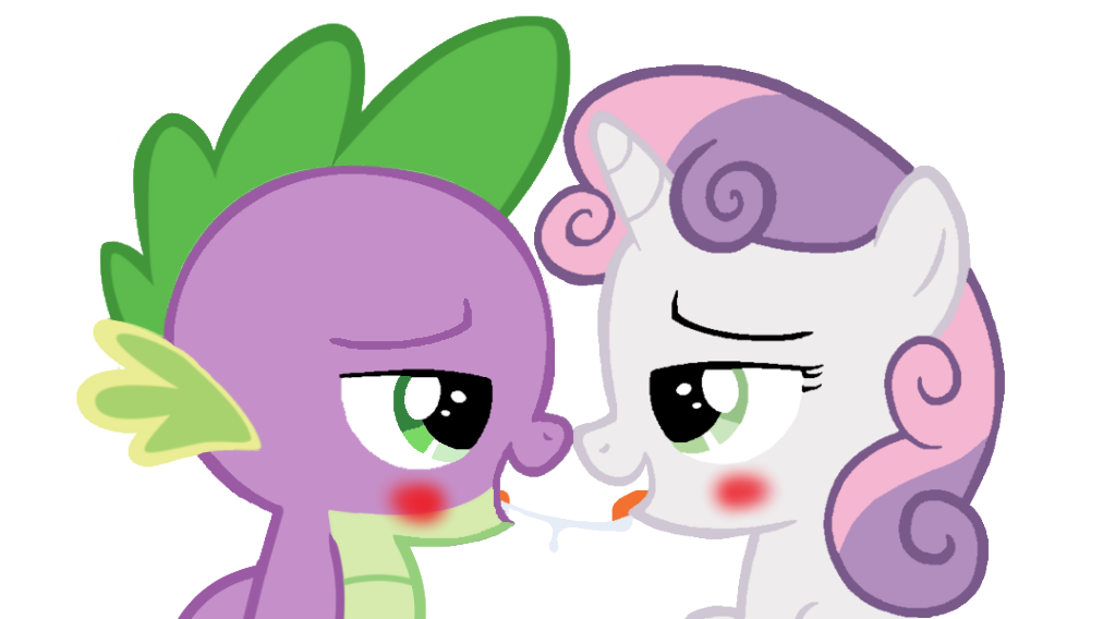 Spike X Sweetie Belle First Kiss By Rozyfly10 On Deviantart