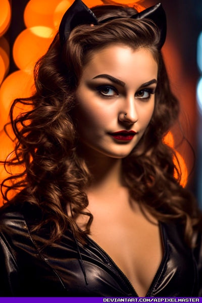 Amazing Sexy Halloween Catwoman Cosplay Pinup Babe By Aipixelmaster On Deviantart