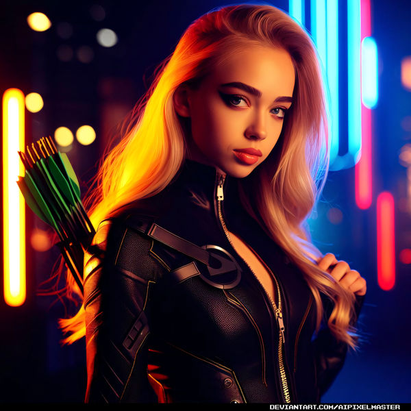 Cute Blonde Black Canary Cosplay Pinup Babe By Aipixelmaster On Deviantart