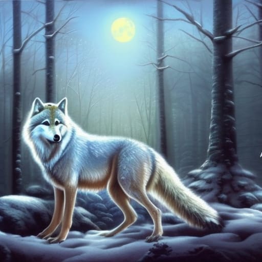Eurasian Wolf Full Moon Winter By Giuseppedirosso On Deviantart