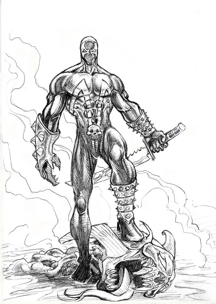 spawn stepping on a demon head by Pancho-Villa on DeviantArt