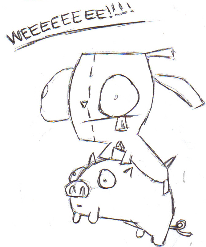 gir and his pig by waterdemon3025 on DeviantArt